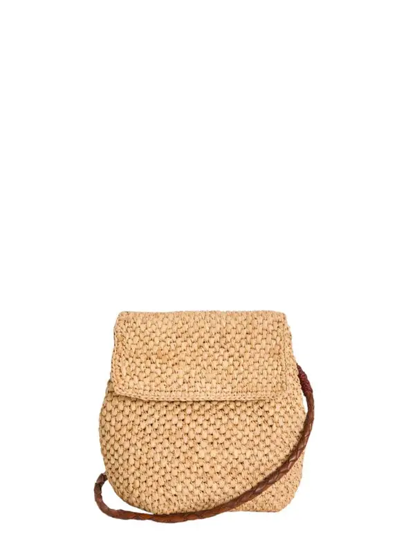 IBELIV Woven Flap Crossbody Bag - Ecru