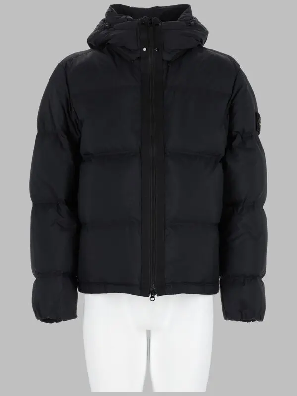 Stone Island Sports Jacket With Signature Stone-inspired Styling - Black
