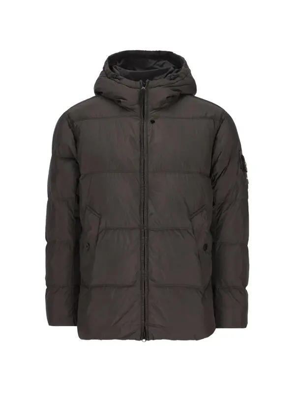 Stone Island Shaped Padded Hooded Jacket - Grigio