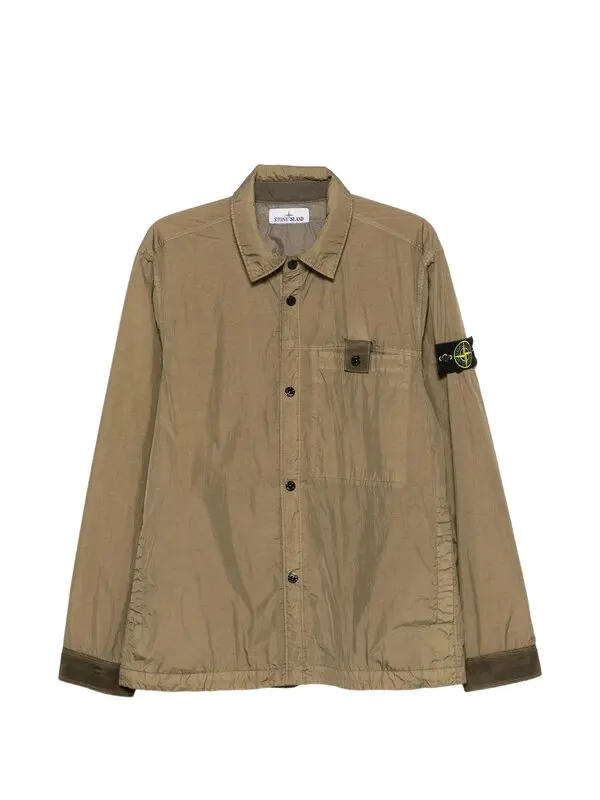 Stone Island Patch Chest Pocket Overshirt Jacket - Verde