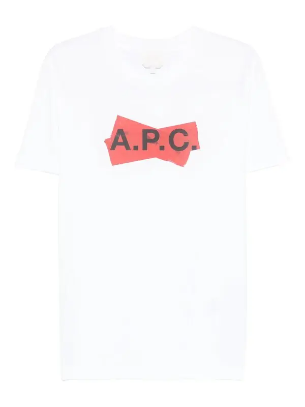 A.p.c. Crewneck T-shirt With Front Print For - White