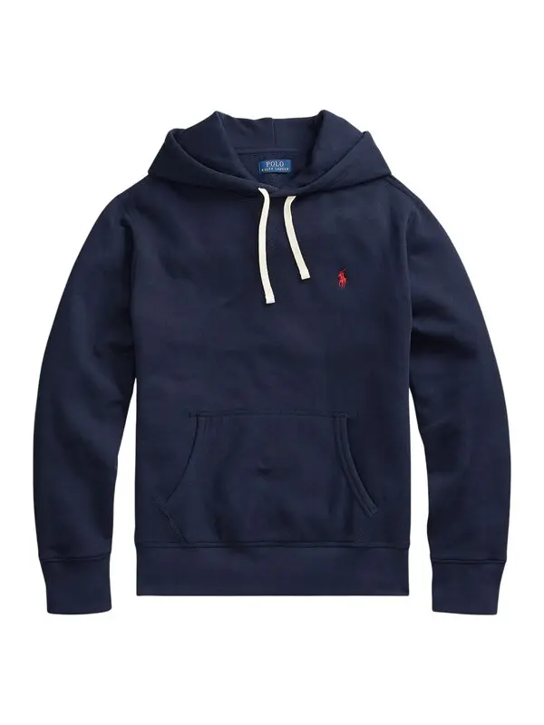 Ralph Lauren Casual Embroidered Hoodie With Drawstring And Pouch Pocket - Navy