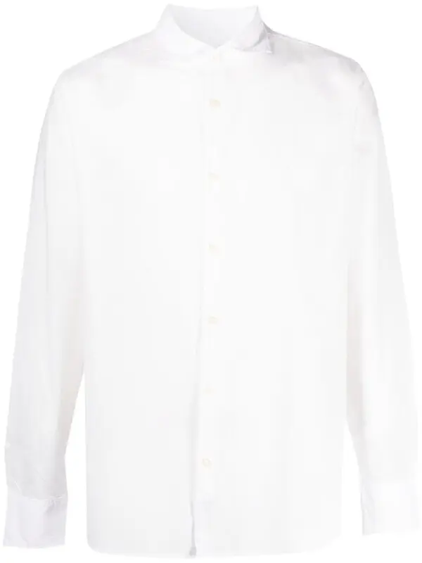 DEPERLU Classic Collar Button-up Shirt With Asymmetric Hem
