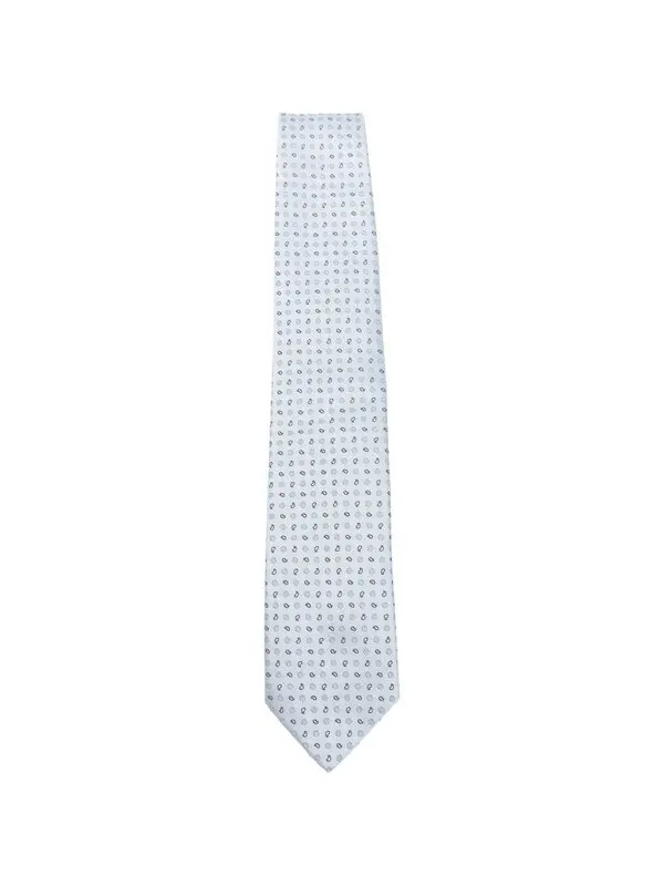 LUIGI BORRELLI Patterned Pointed Tip Tie For - Light Blue