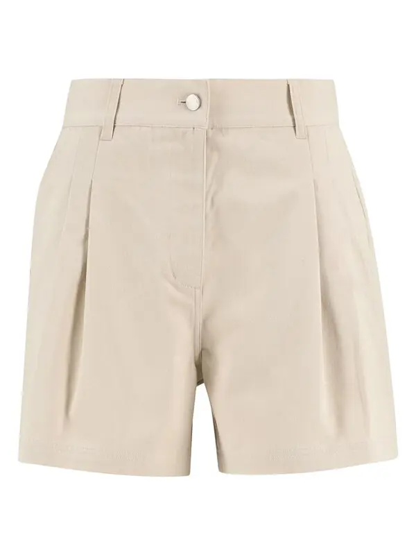 Barbour Pleated Cotton Shorts - Beige