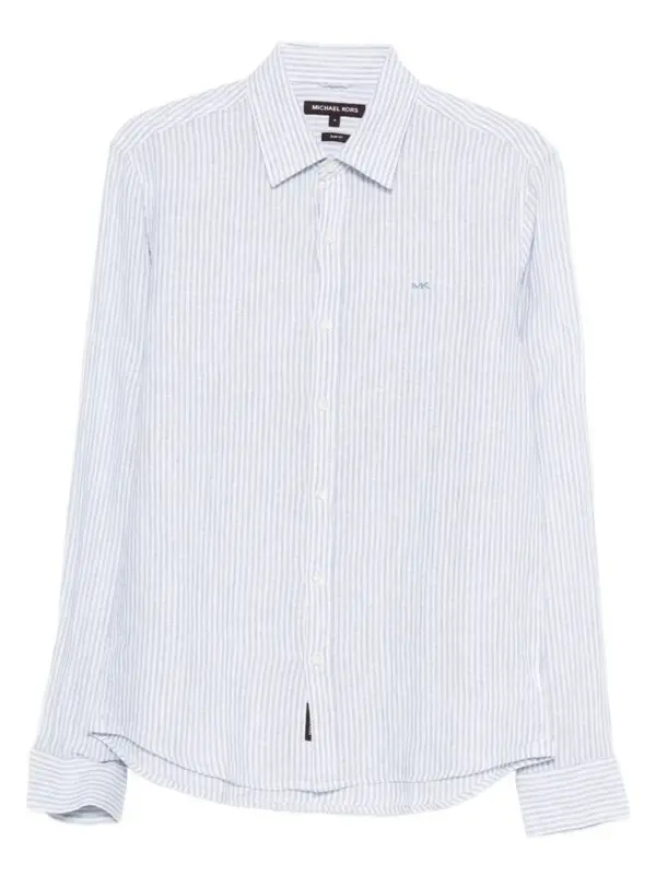 Michael Kors Linen Button-up Shirt For - Light Blue