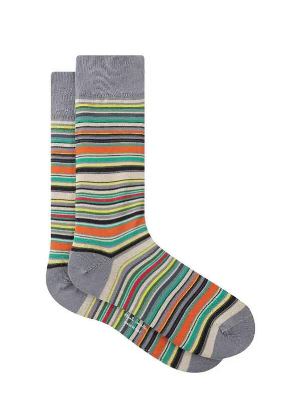 Paul Smith Horizontal Stripe Pattern Ribbed Edge Socks