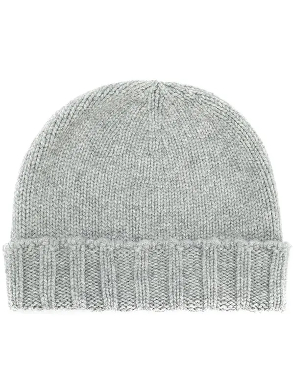 DRUMOHR 100% Cashmere Beanie Hat - Grey