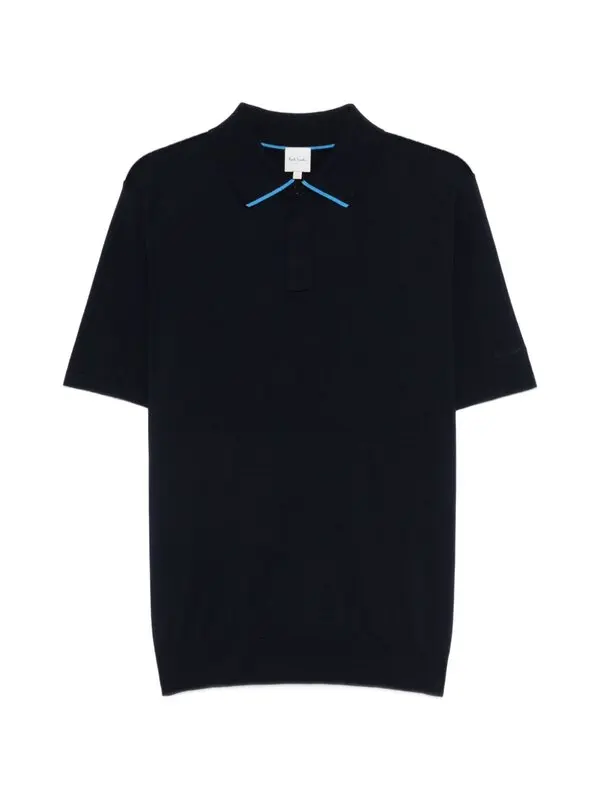 Paul Smith Pique Knit Short Sleeve Polo - Navy