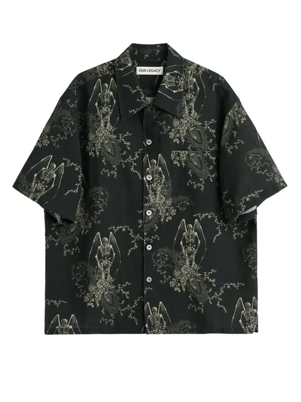 Our Legacy Short Sleeve Button-up Shirt With Chest Pocket Mini - Multicolor