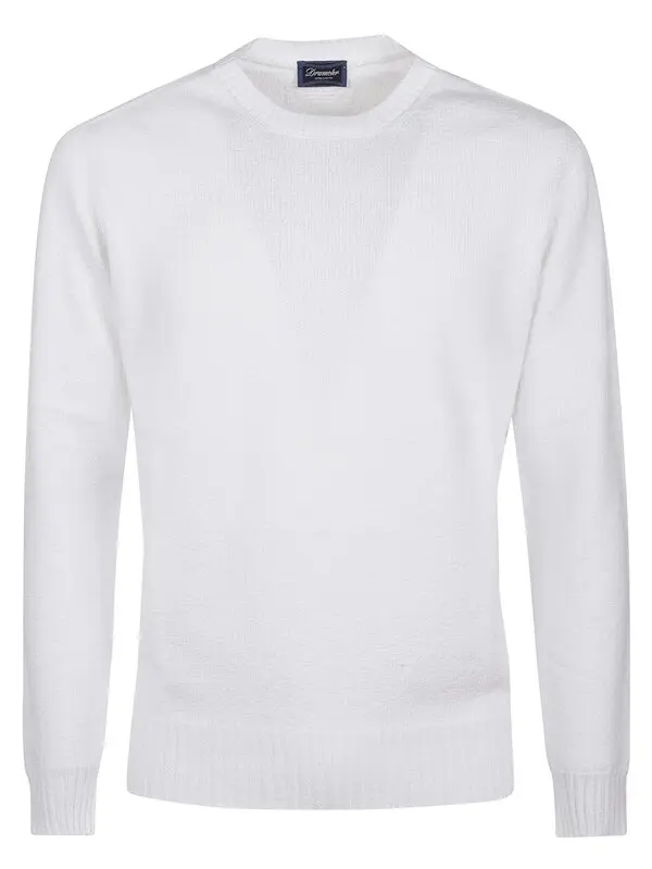 DRUMOHR Crew Neck Cotton Sweater - White