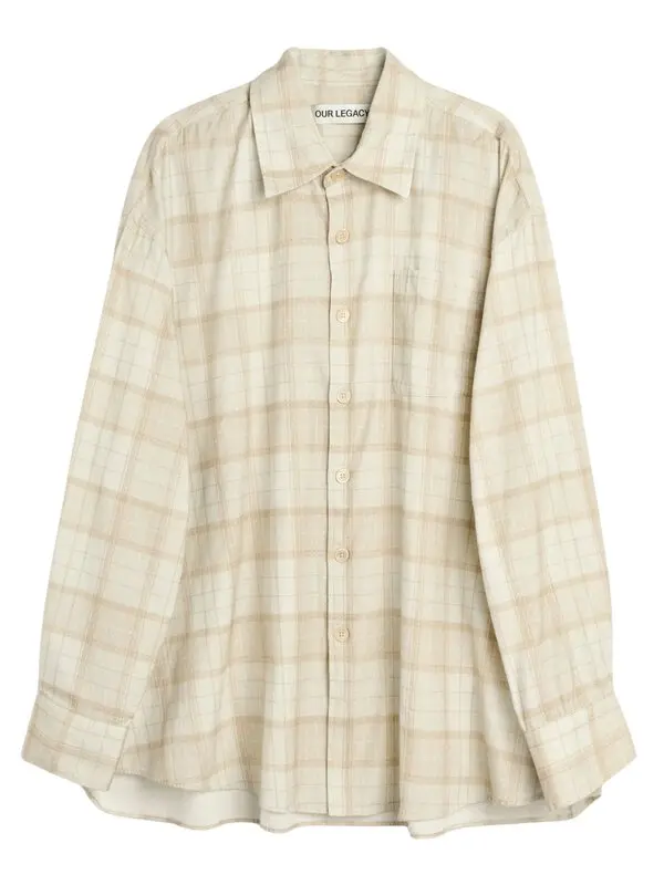 Our Legacy Stella Check Print Cotton Shirt - Beige