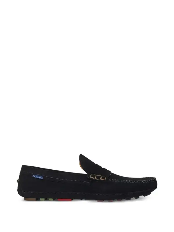 Paul Smith Black Suede Loafers With Horsebit Detail - Navy