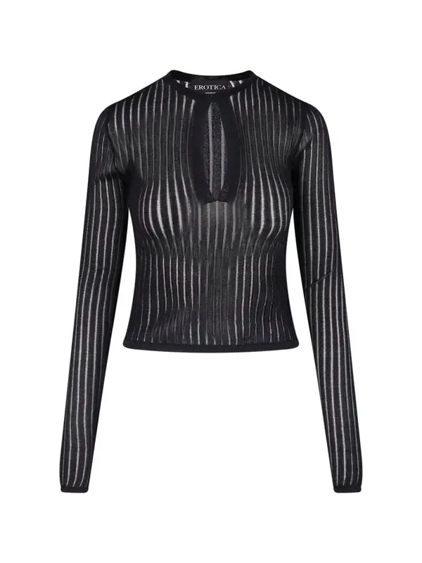 DONDUP Viscose Blend Sweater With Metal Accents - Black