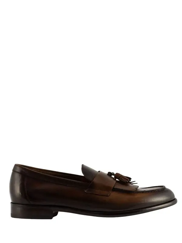 DOUCAL'S Classic Flat Shoes In Premium Calf Leather - Brown