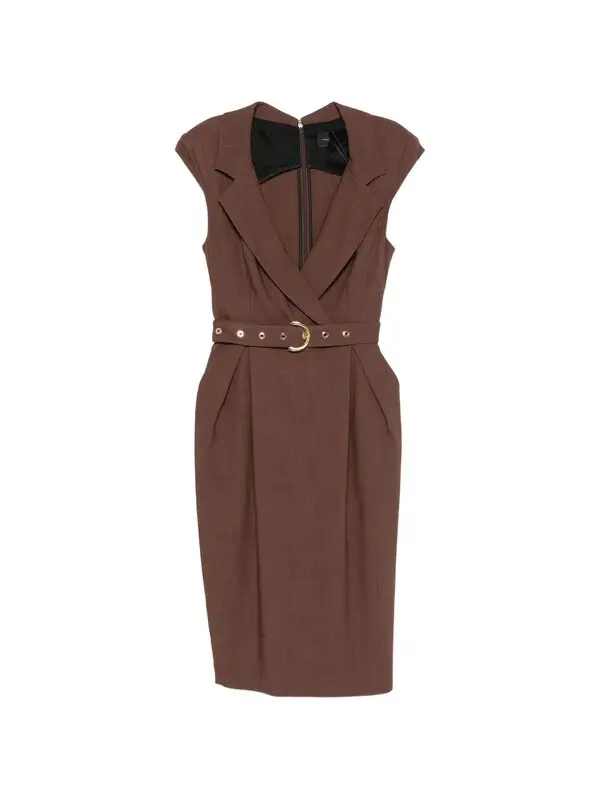 Pinko Midi Wrap Dress With Belt - Brown