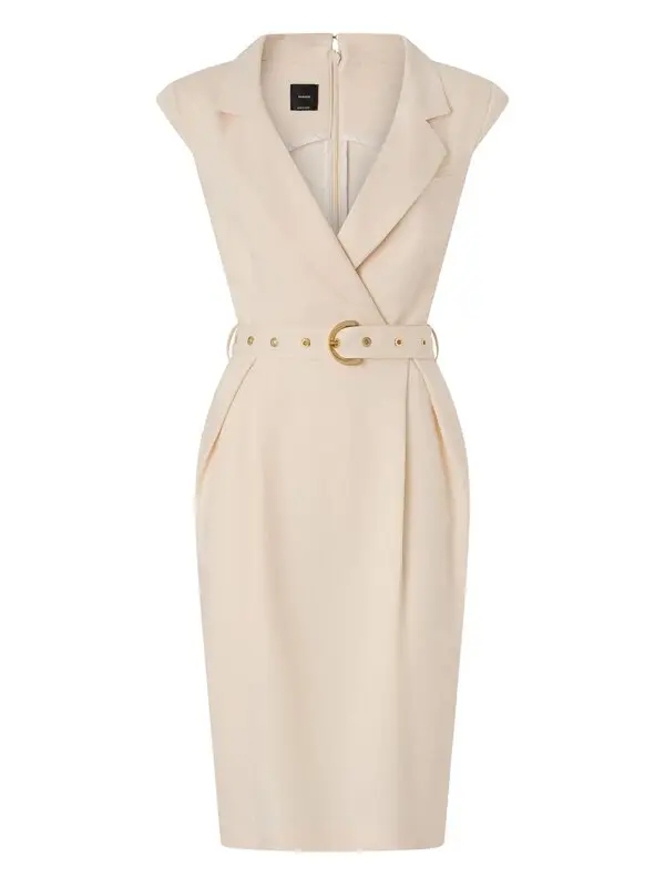 Pinko Midi Wrap Dress With Belt - White