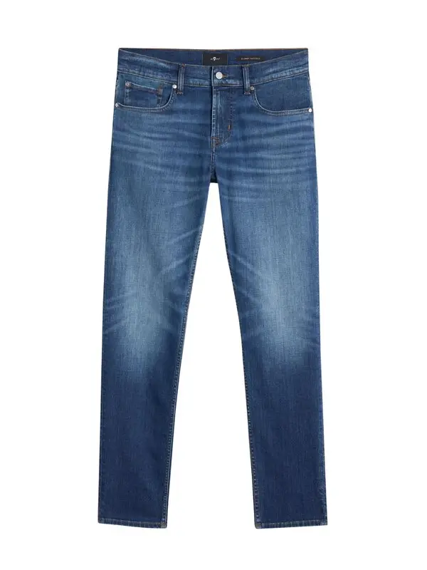 7 For All Mankind Classic Fit Topstitched Denim Jeans