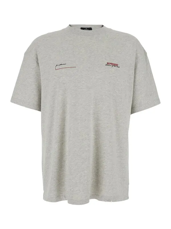 REPRESENT Crew Neck Graphic Print T-shirt Short Sleeves - Grey