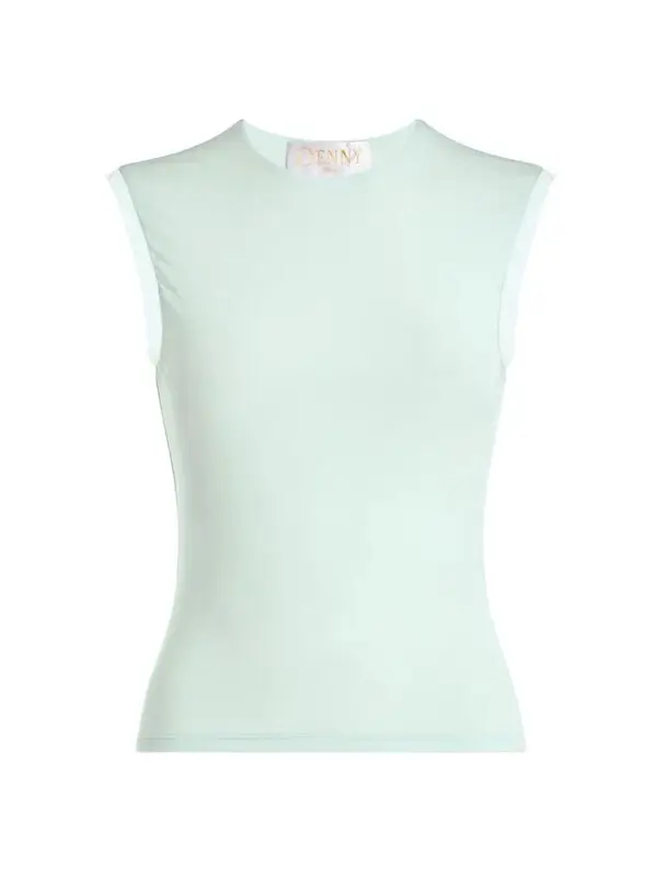 GENNY Sleeveless Top With Ribbed Trim