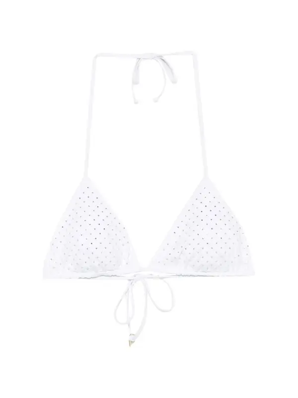 FISICO Embellished Halterneck Bikini Top - White