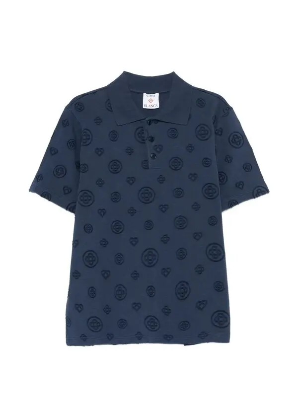 Casablanca Textured Pique Polo Mini Fit - Navy