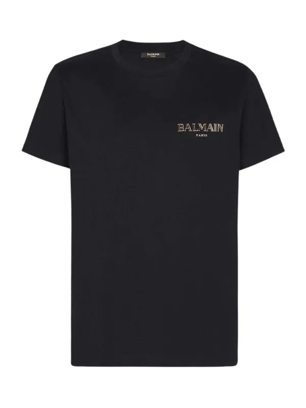 Balmain T-shirt With Vintage Gel Logo - Black