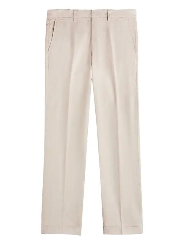 FAY Rolled-hem Button-fastening Shorts With Welt Pockets - Ivory
