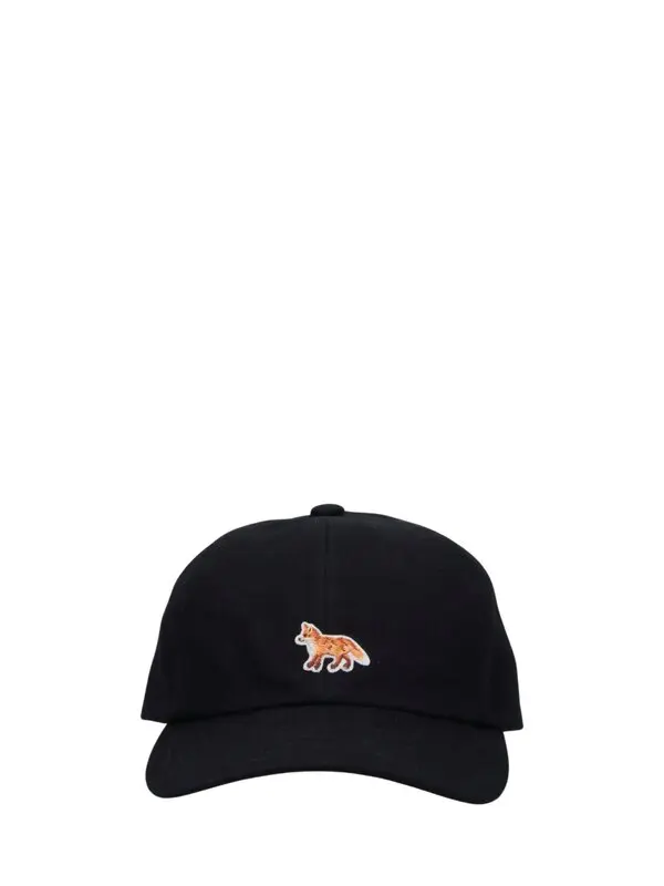 Maison Kitsuné Embroidered Fox Cap - Black