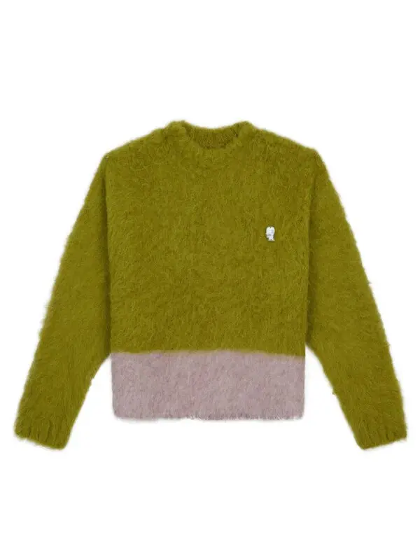 BRAIN DEAD Intarsia Motif Crew Neck Sweater With Long Sleeves - Green