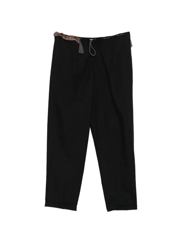 MAGLIANO Cotton Paisley Print Drawstring Trousers With Belt Loops - Black