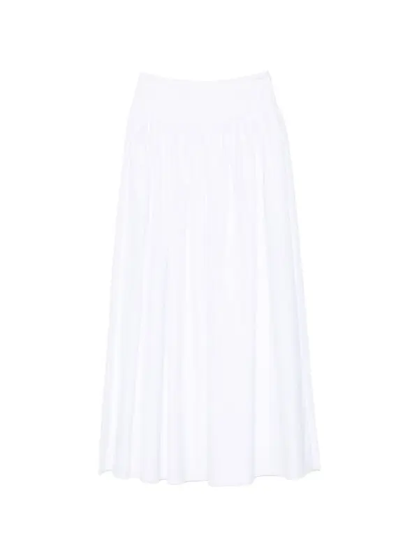 LARDINI Gathered A-line Linen Skirt - White