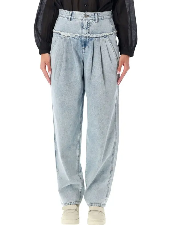 MARANT ETOILE Iniza Wide-leg Pleated Denim Jeans - Blu