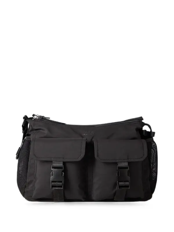 A.p.c. Nylon Utility Crossbody Bag With Zip Closure And Clip-detail Pockets - Nero