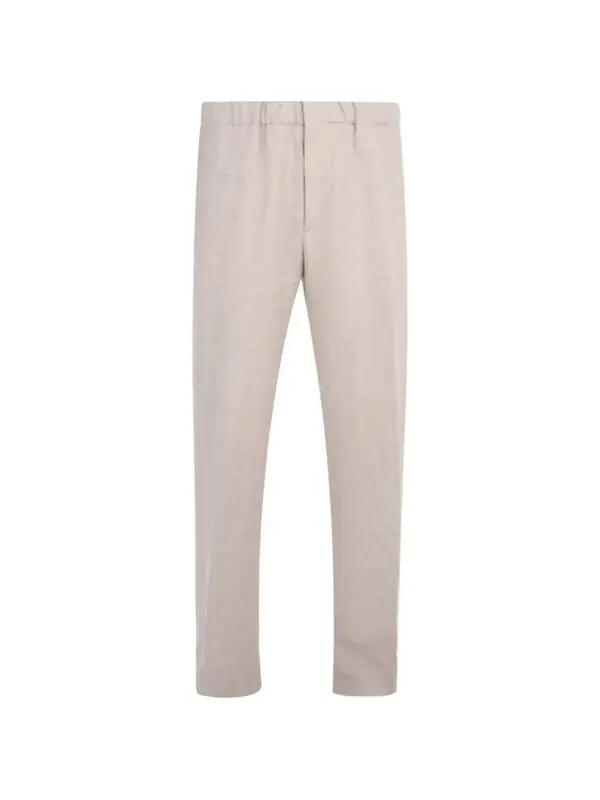LARDINI Lightweight Linen Trousers For Perfect For Spring & Summer - Beige