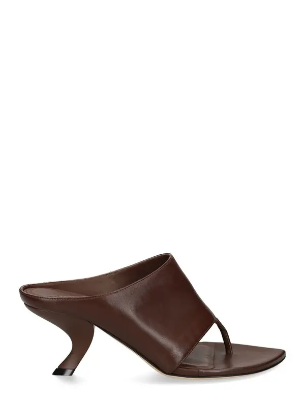 VIC MATIE Chic Cross-grain Leather Sandals