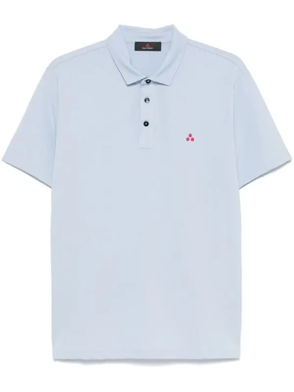 Peuterey Mini Logo Button Closure Short Sleeve Polo For - Light Blue