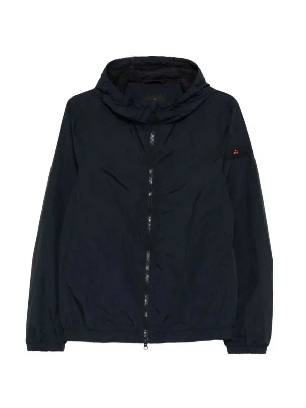 Peuterey Hooded Zip-up Logo Jacket - Navy