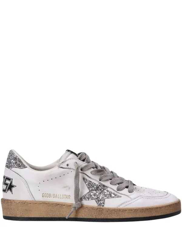 GOLDEN GOOSE Ball Star Leather Sneaker - Silver