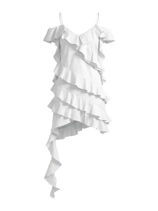 LES FILLES D'EVA Mini Dress In 100% Cotton With Ruffled Detailing