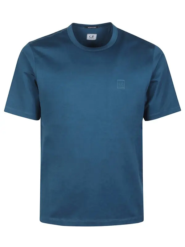 C.P. COMPANY C. P. Company Contemporary Tonal Logo Short Sleeve Tee - Navy