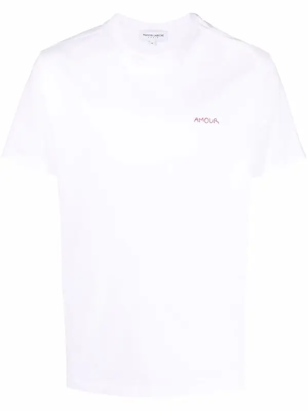 Maison Labiche Organic Cotton Mini Heart Tee - White