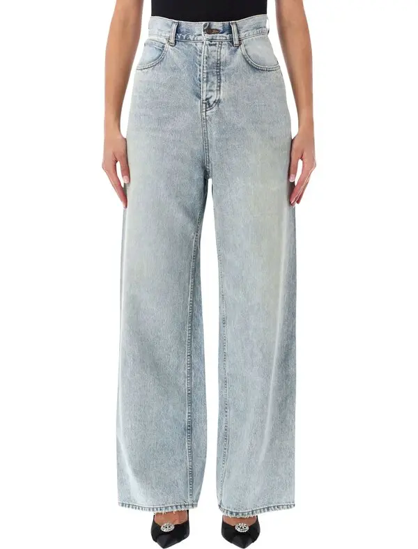 Balenciaga High-waist Wide-leg Jeans - Bleach Light Bleu