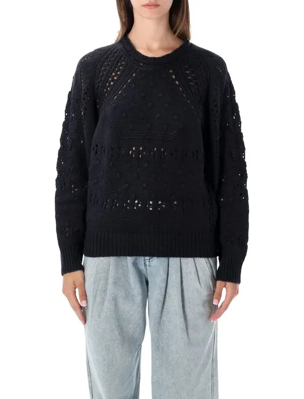 MARANT ETOILE Merino Cotton Blend Sweater - Black Midnight
