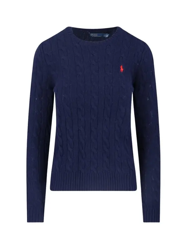 Ralph Lauren Cable Knit Crewneck Sweater - Navy