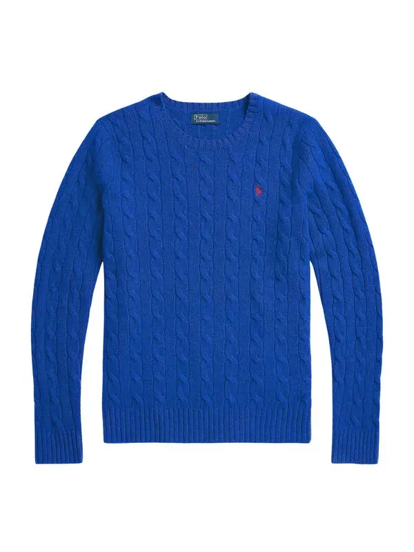 Ralph Lauren Crew Neck Cable Knit Sweater - Navy