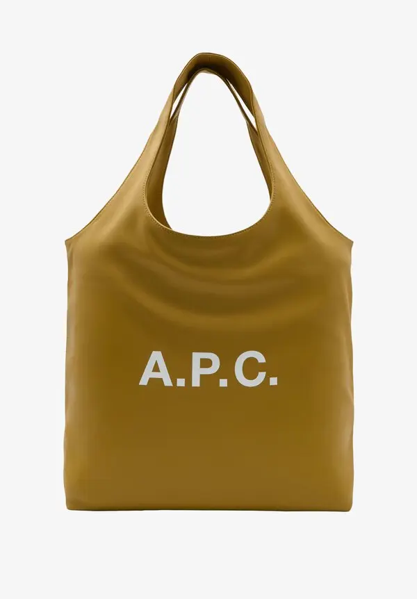 A.p.c. Two-handle Tote Bag With Front Logo Print - Verde