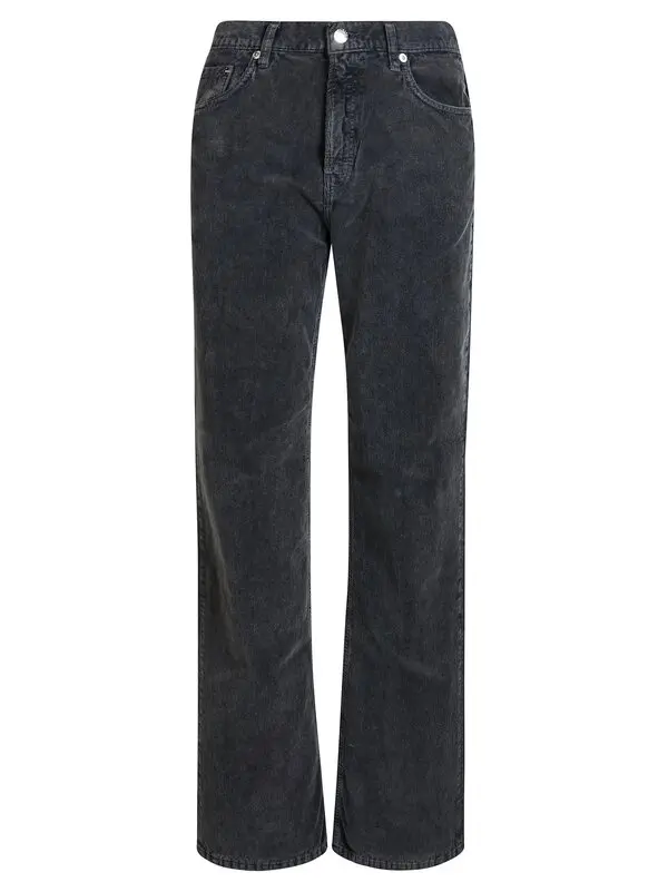 HAIKURE Velvet-trim Jeans - Grigio