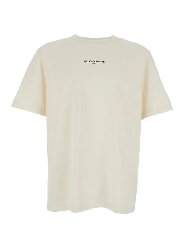Maison Kitsuné Regular Fit Mini Graphic Tee - Beige