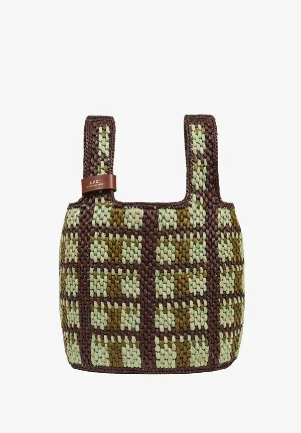 A.p.c. Woven Bucket Bag With Embossed Logo Detail - Multicolor